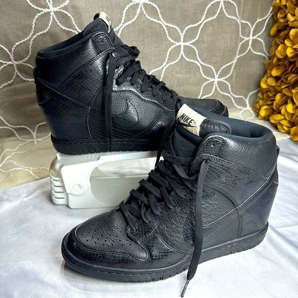 Nike | Shoes | N8 Nike Dunk Sky High Hidden Wedge Black Rubber Sole ...